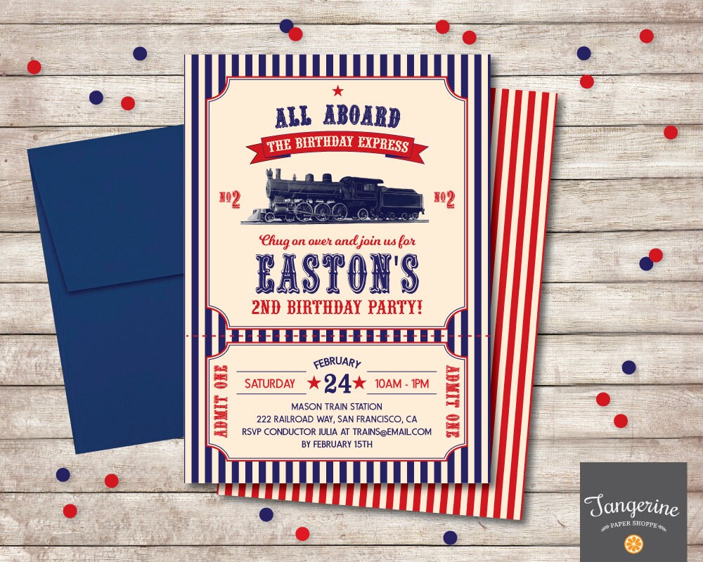 Train All Aboard Banner, Train Birthday Banner, Vintage Train Birthday ...