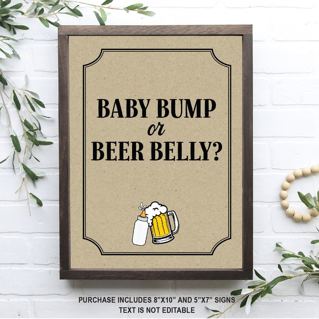 Baby Bump or Beer Belly Sign, A Baby is Brewing Game Sign, Beer Baby ...