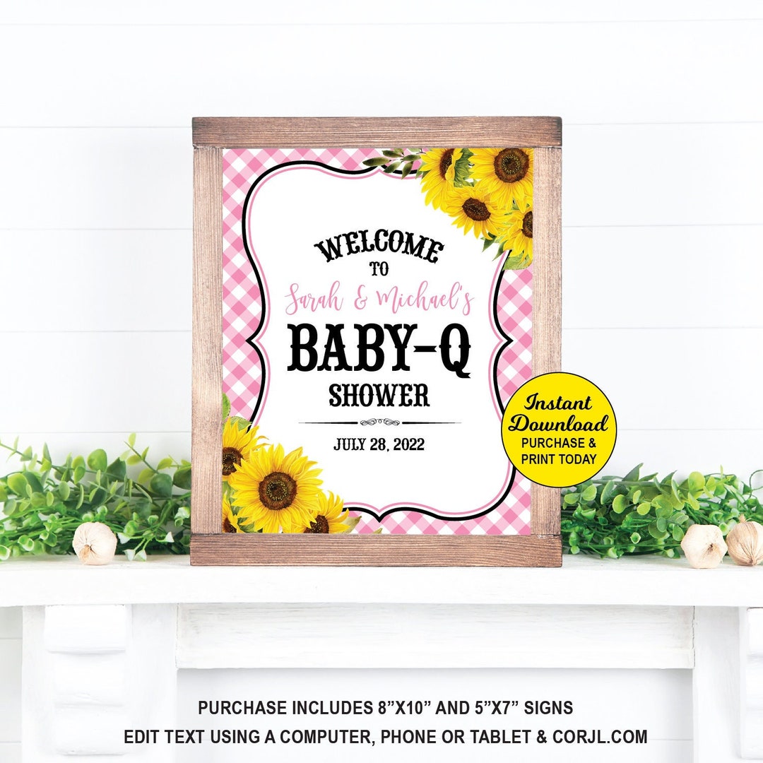 Baby Q Welcome Sign, BBQ Baby Shower Sign, Baby Q Shower Sign ...