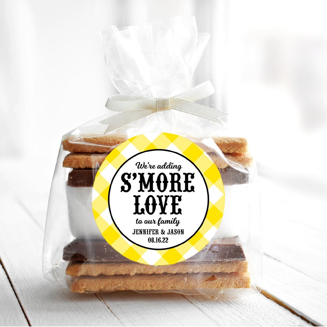 Editable S'more Tags, Baby Q Smore Sticker, BBQ Baby Shower Favor Label ...