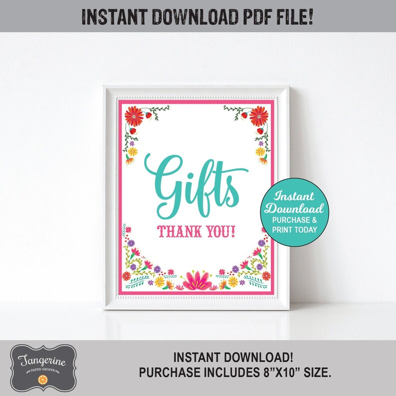 Fiesta Gifts Sign, Fiesta Gift Table Sign, Fiesta Birthday Decorations ...