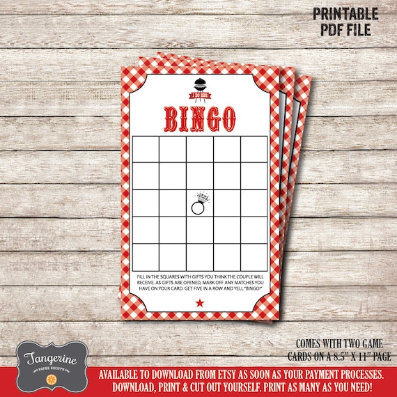 Bridal Bingo, I Do BBQ Bingo, Printable Bridal Shower Games, BBQ Shower ...
