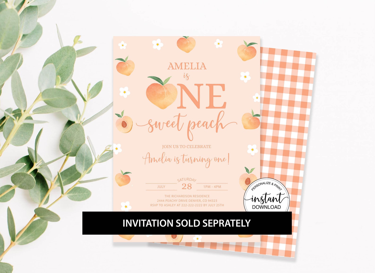Peach Birthday Time Capsule Editable First Birthday Time Capsule 1st ...