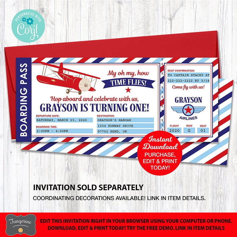 Airplane Food Labels, Printable Place Cards, Aviator Food Tents ...