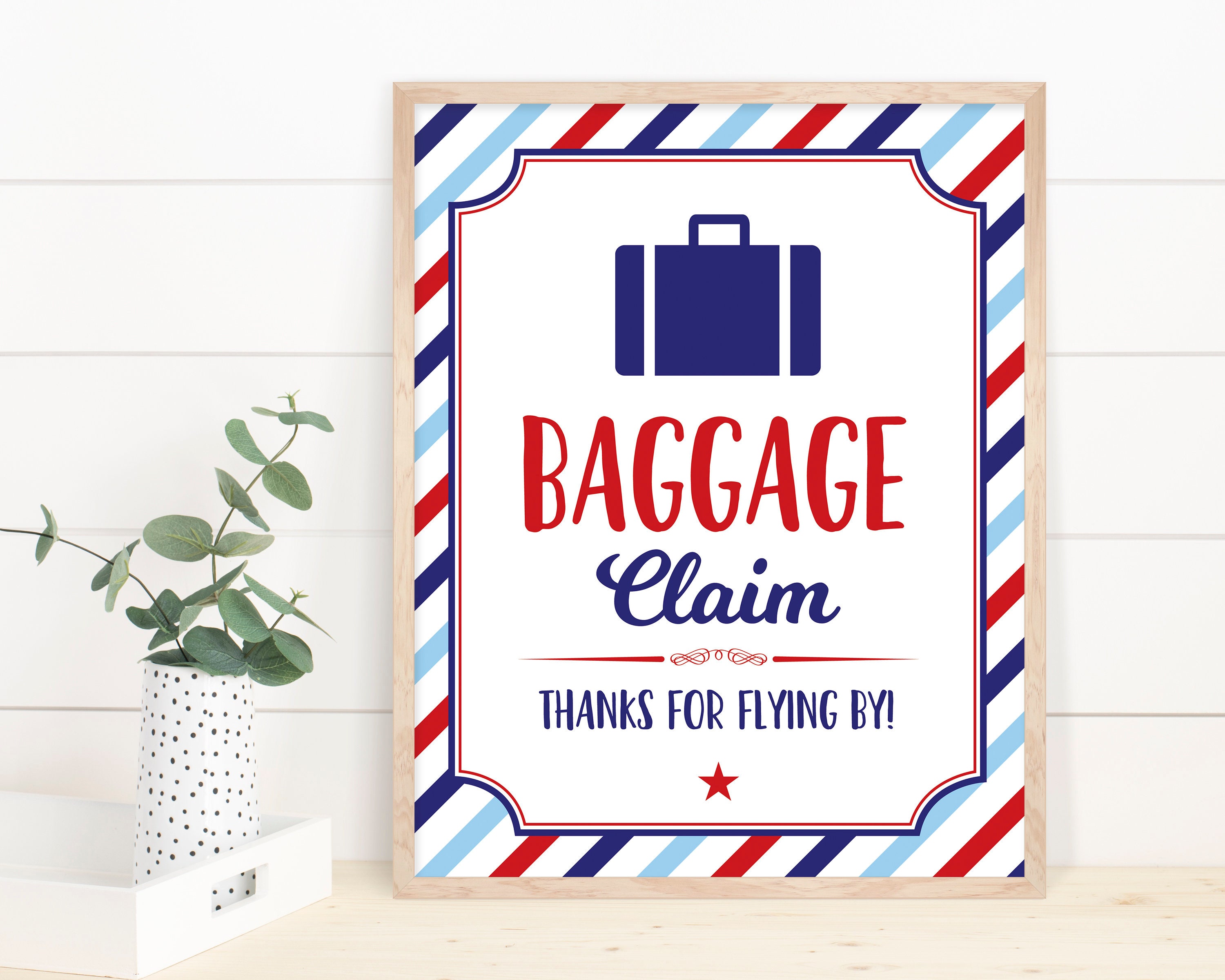 Airplane Birthday Sign Package Airplane Party Bundle Baggage Claim Sign ...