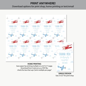 Editable Airplane Birthday Thank You Tag Printable Party Favor Label ...