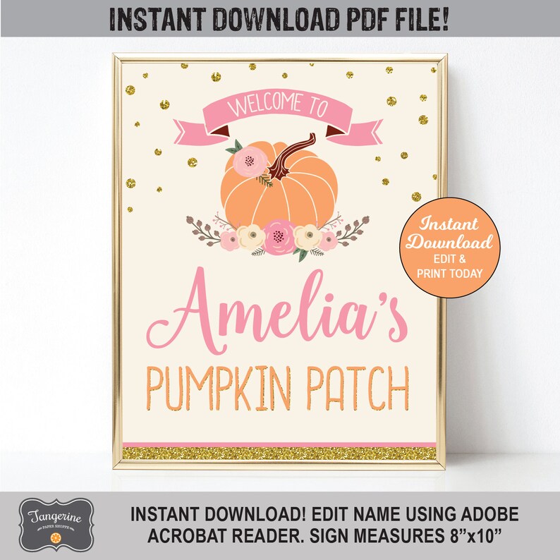 Pumpkin Gifts Sign Printable Gifts Table Sign Pumpkin 1st | Etsy