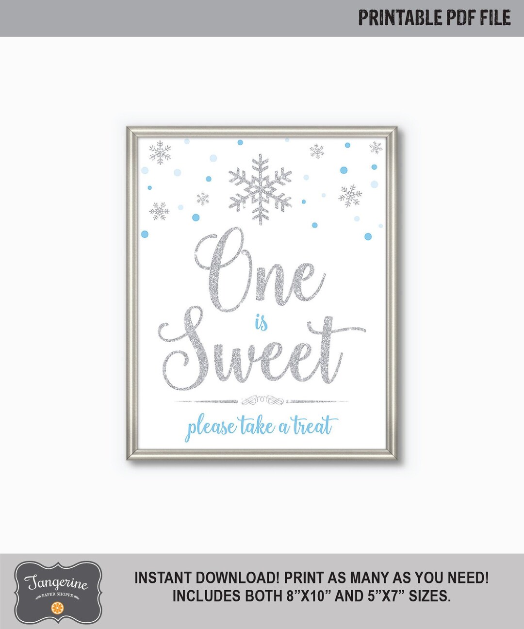 One is Sweet Please Take A Treat Sign Printable, Winter Onederland ...