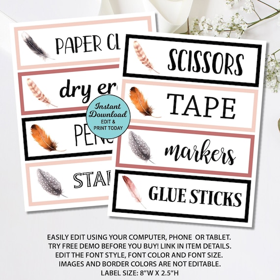 Classroom Organization Labels, Classroom Supply Labels, Classroom ...