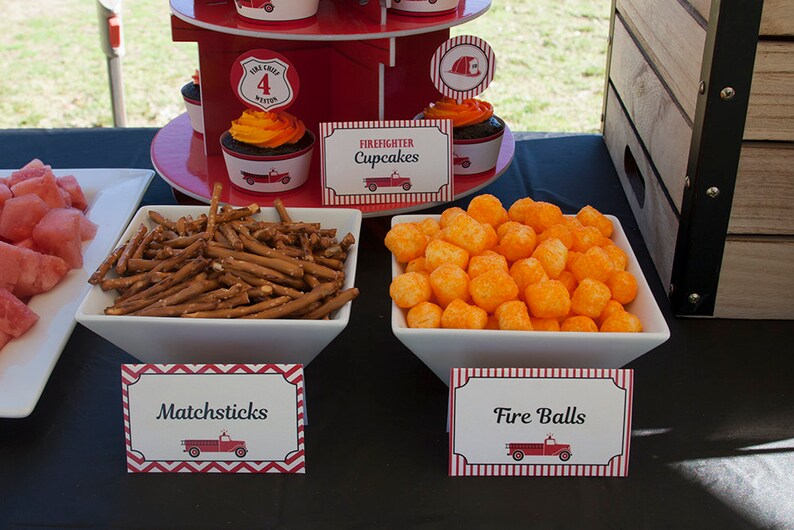 Firefighter Birthday Cupcake Toppers Vintage Fire Truck - Etsy