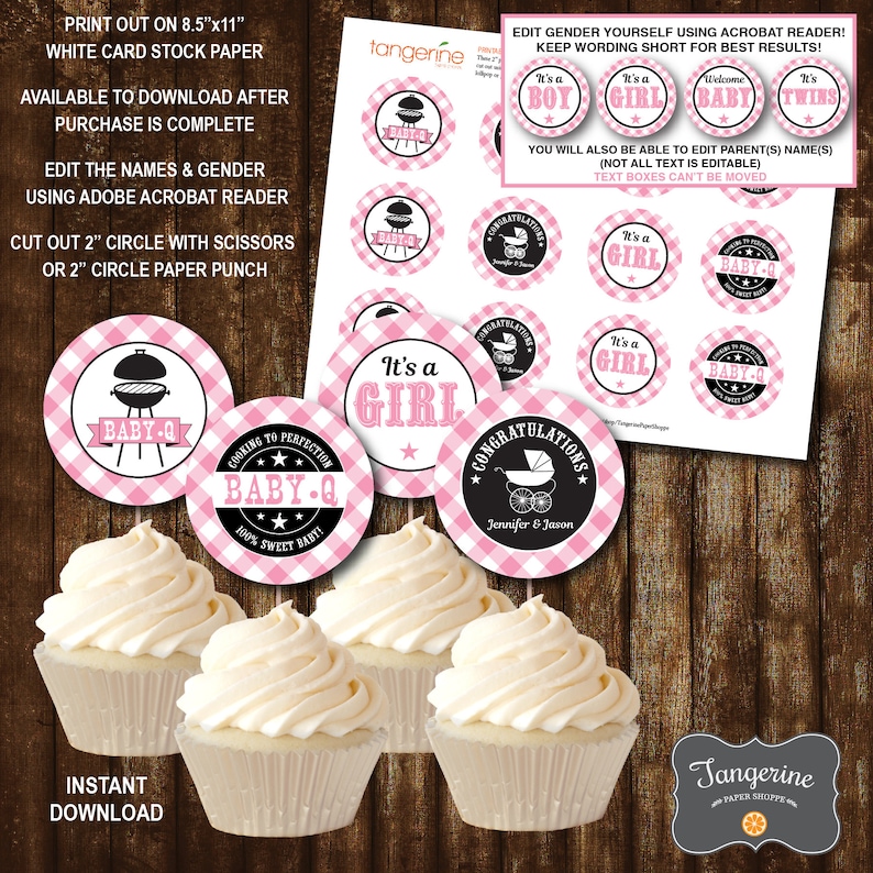 Girl Baby Q Decorations Pink BBQ Baby Shower Decorations - Etsy