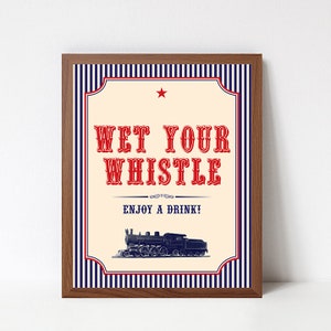 Train Party Signs Set of 6, Printable Train Signs, Vintage Train Signs ...