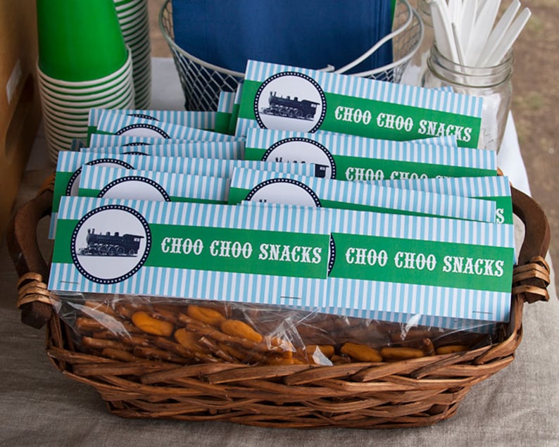 Train Treat Bag Toppers, Train Favors, Printable PDF File, INSTANT ...