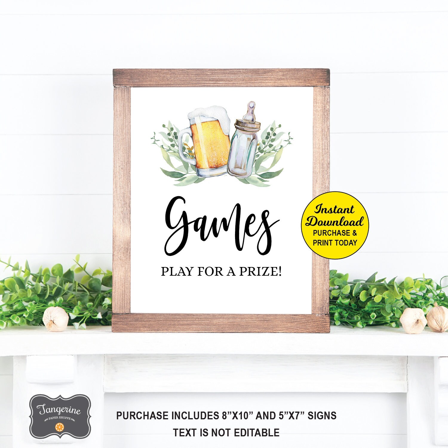 Games Sign, A Baby is Brewing Game Sign, Baby Shower Game, Baby Shower ...