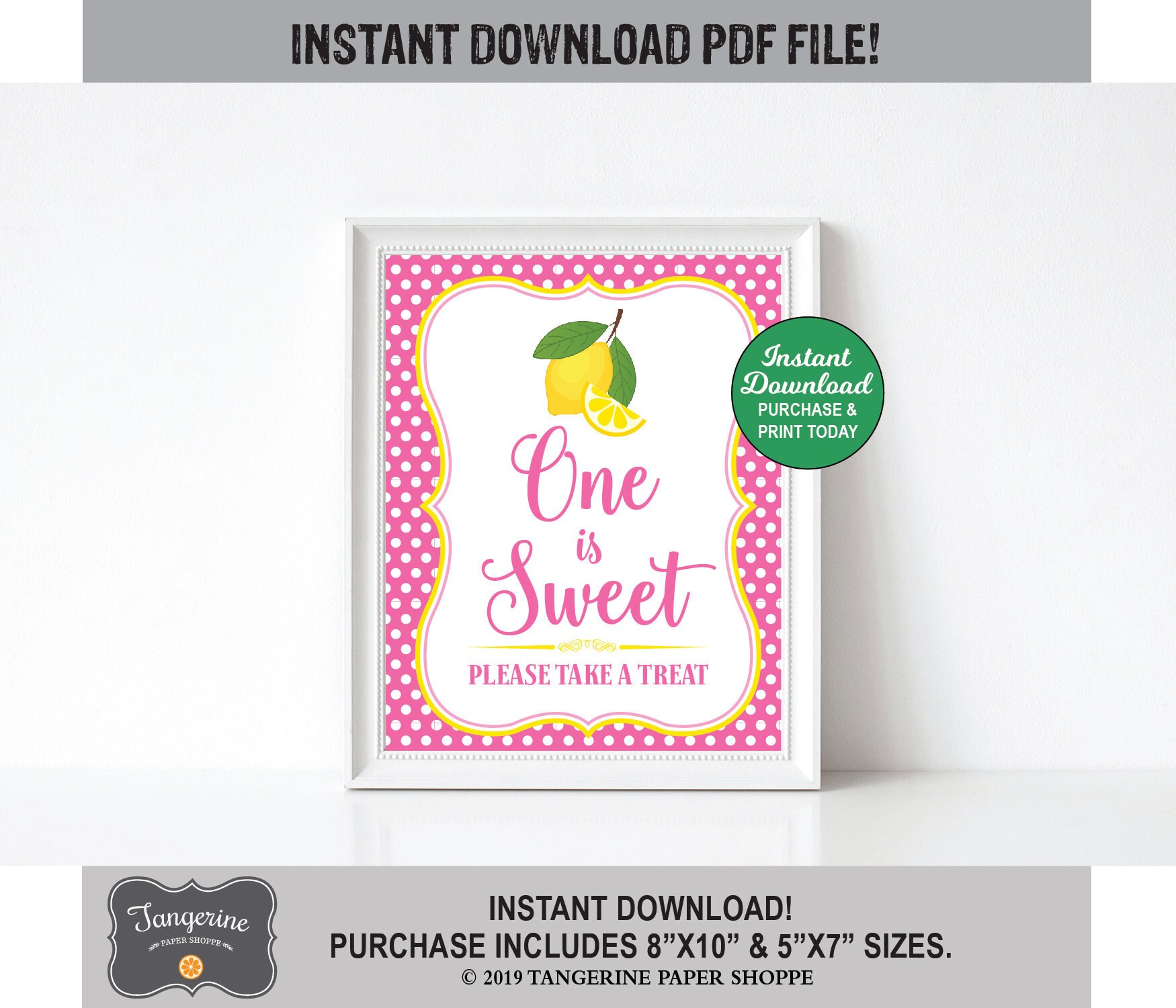 One is Sweet Take A Treat Sign Lemonade Favors Sign Dessert | Etsy