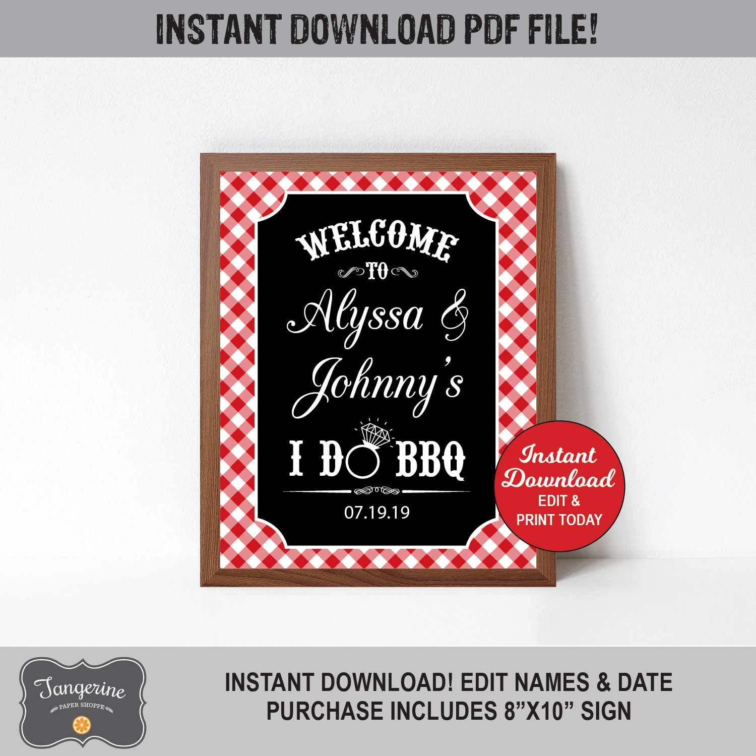 I Do Bbq Favor Tags, I Do Bbq Thank You Tags, I Do Bbq Decor, Couples ...