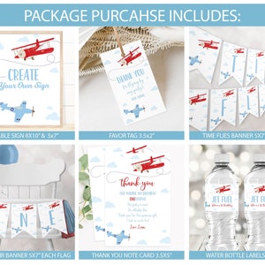 Airplane Birthday Decoration Package, Time Flies 1st Birthday Decor ...
