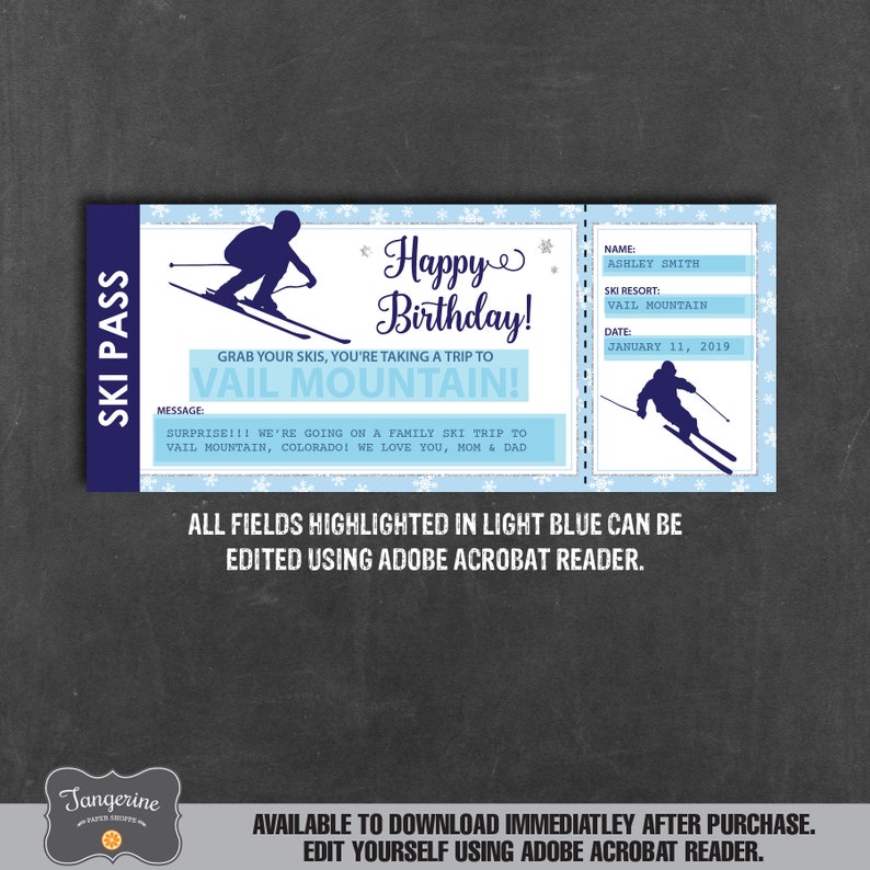 Free Ski Lift Ticket Template