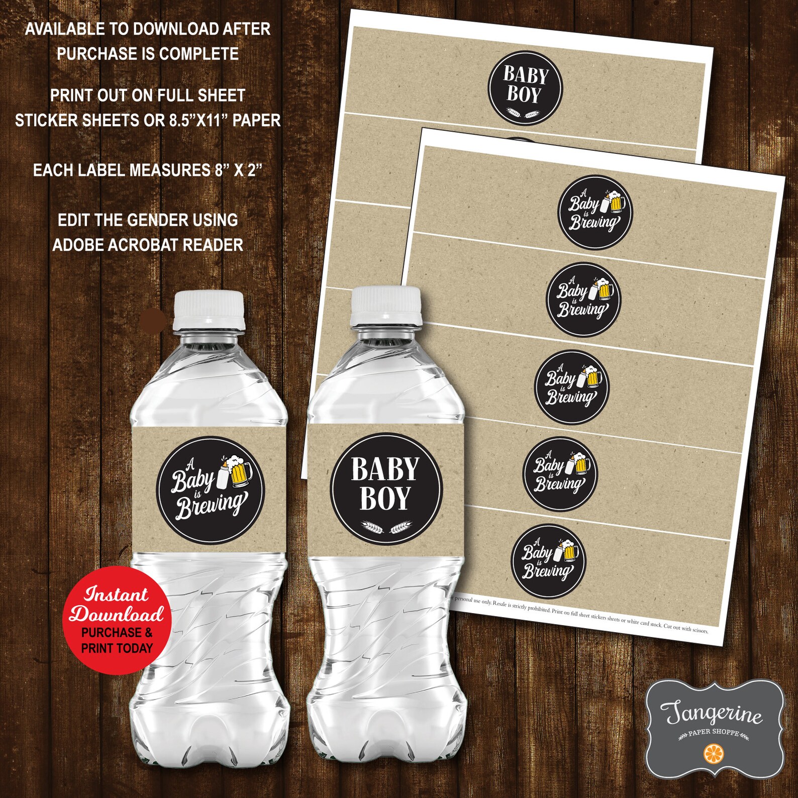 A Baby is Brewing Food Labels Printable Beer Baby Shower Food - Etsy