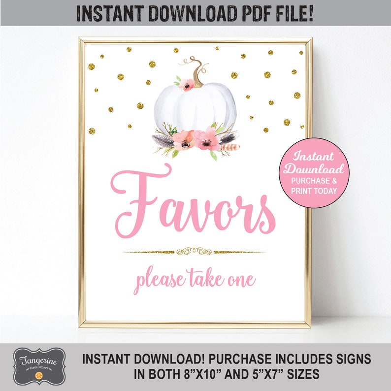 Baby Shower Favors Sign Printable Baby Shower Favors Sign - Etsy
