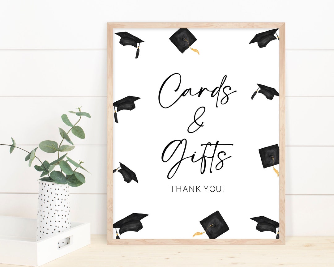 Graduation Cards & Gifts Sign, 2024 Graduation Party Sign, Graduation ...