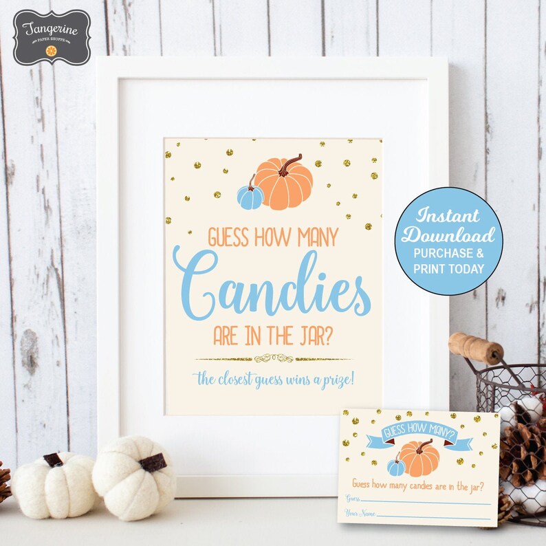 Candy Guessing Game Guess How Many Candies Pumpkin Baby - Etsy