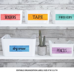 Watercolor Classroom Supply Labels, Rainbow Label, Classroom ...