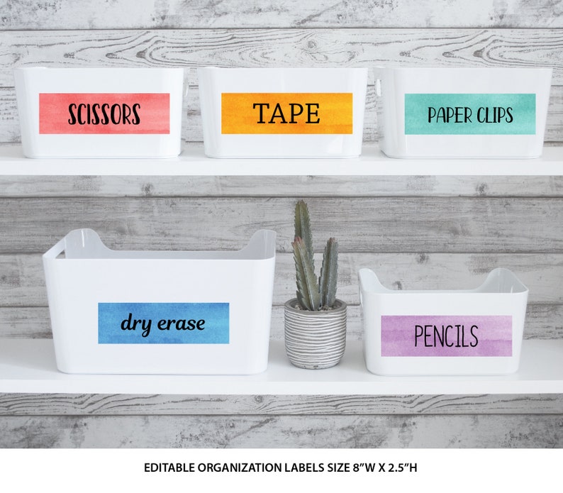 Watercolor Classroom Supply Labels Rainbow Label Classroom - Etsy