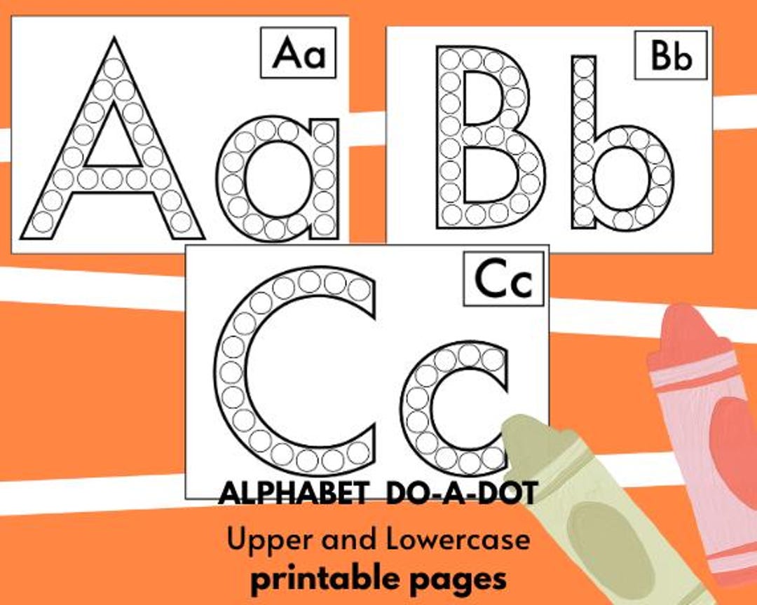 A-Z, Alphabet DO-A-DOT Printable Activity Sheet(upper and Lowercase) - Etsy