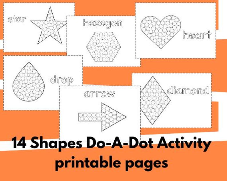 14 Downloadable Dot-a-dot Shapes Activity Sheets for Kids - Etsy
