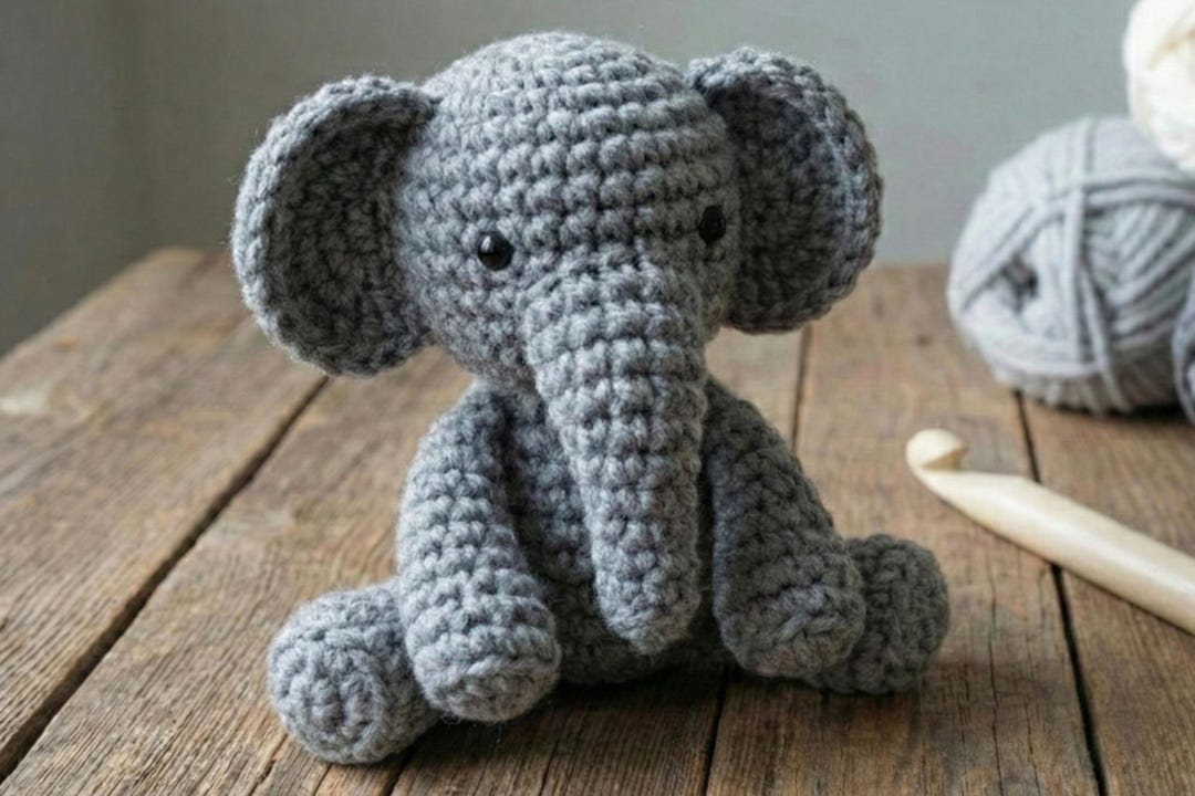 Chunky Elephant Crochet Pattern Super Bulky Yarn Amigurumi Quick ...