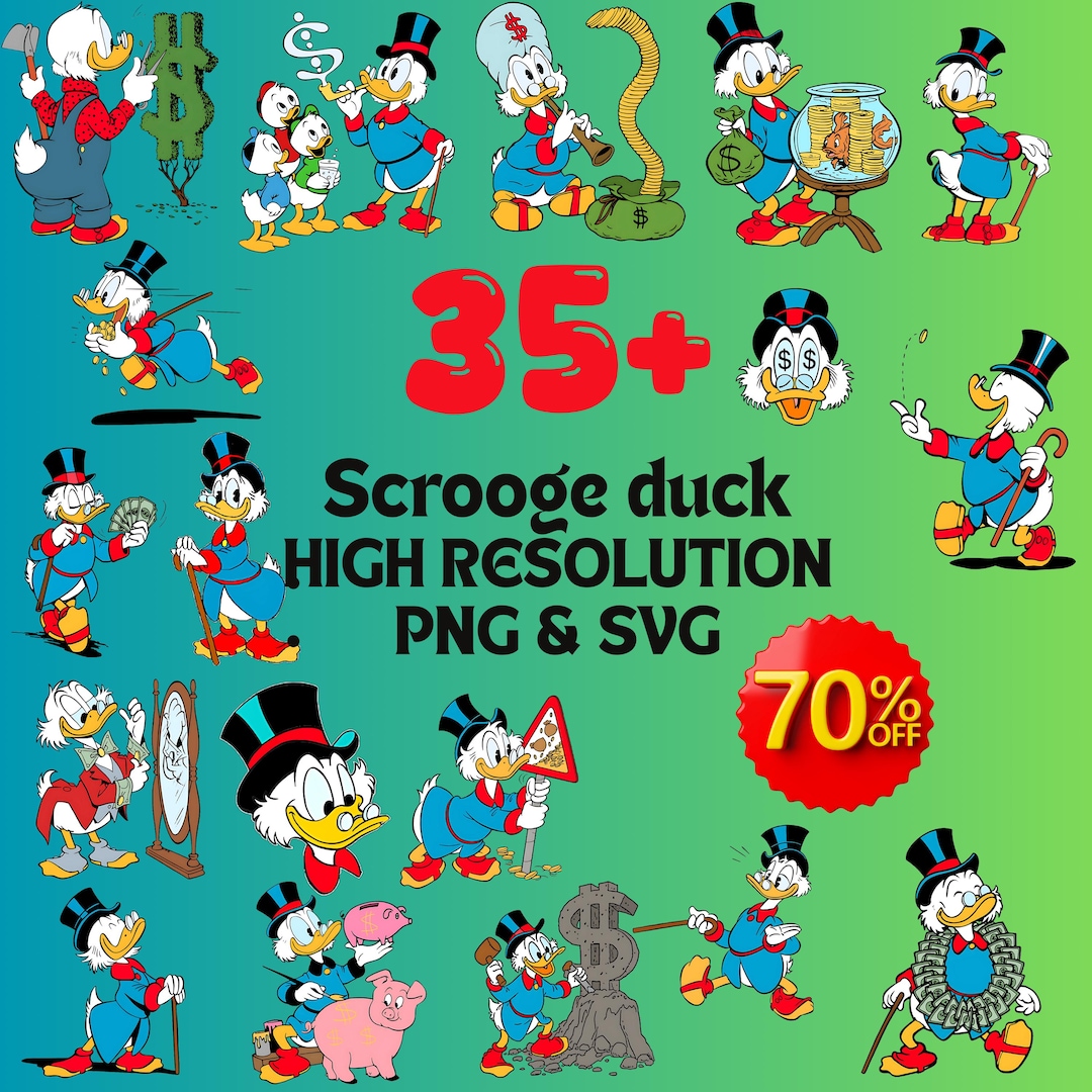 Scrooge Mcduck Clipart Bundle | Ducktales SVG PNG (digital Download) - Etsy
