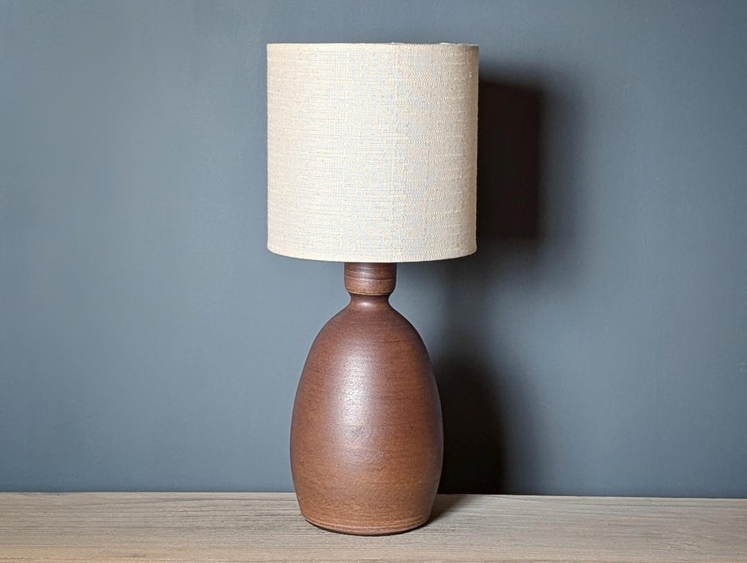 Rustic Brown Table Lamp | Bookshelf Lamp or Nightstand Lamp ...