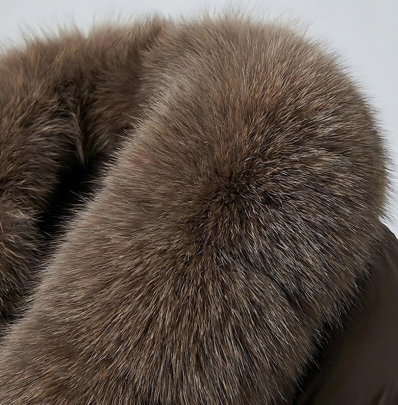 Real Fox Raccoon Fur Hooded 96% Duck Down Winter Puffer Jacket Coat ...