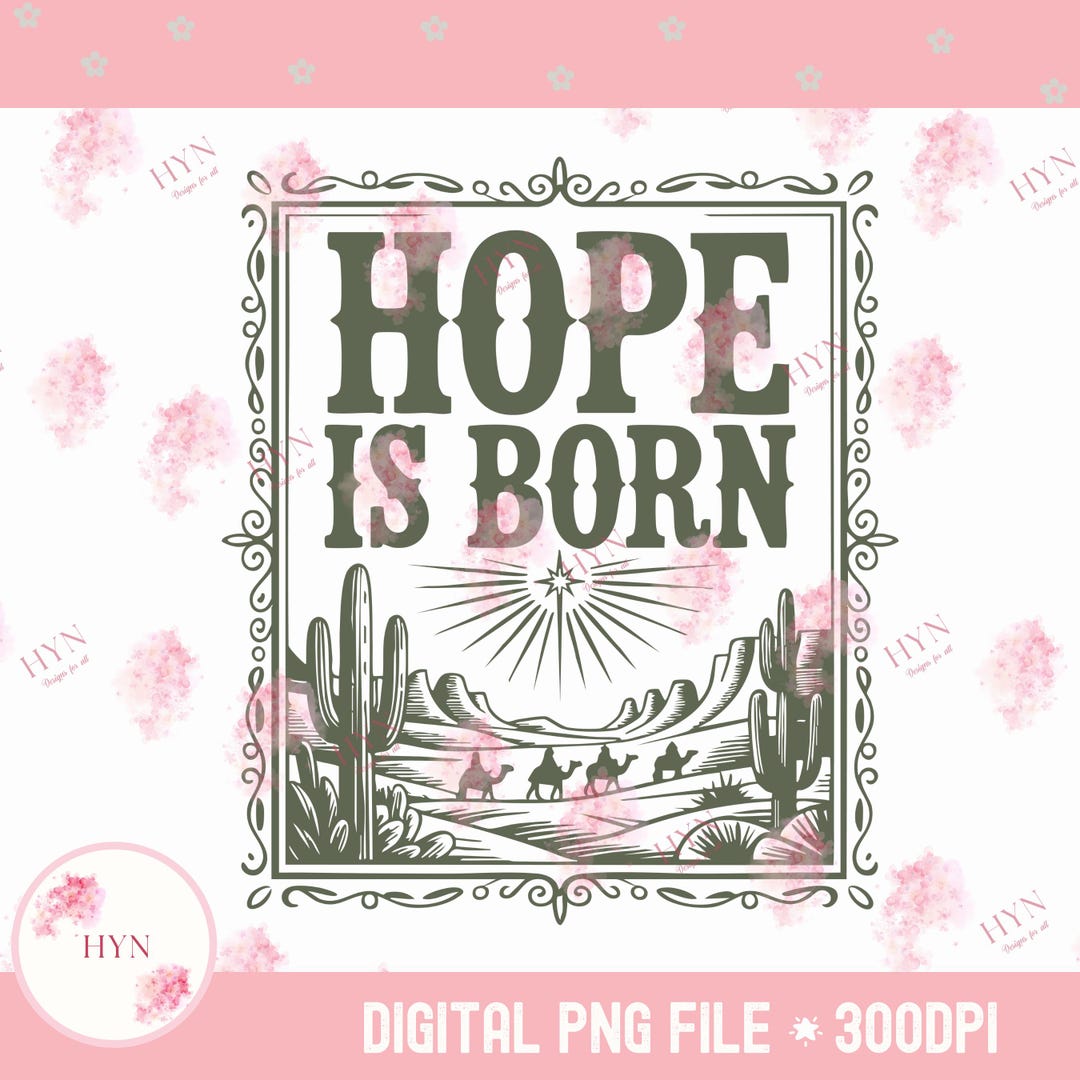 Hope is Born PNG, Christian Christmas PNG, Nativity Scene Sublimation ...