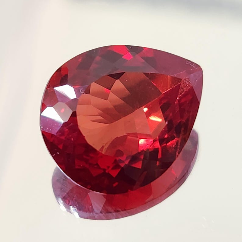 Padparadscha Sapphire 16x13 Mm Pear Cut Loose Gemstone | Rare Sunset ...