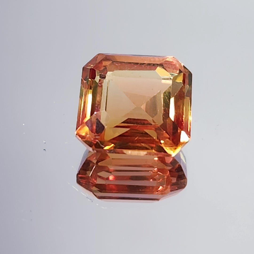 Padparadscha Sapphire 10x9 Mm Emerald Cut Loose Gemstone | Rare Sunset ...