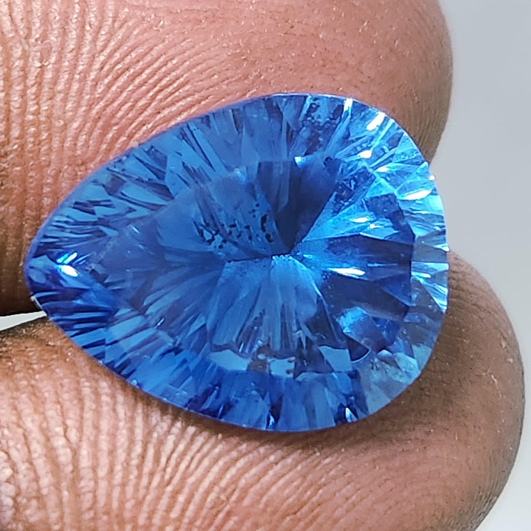 Natural Blue Spinel Pear Shape Concave Cut 13.30 Ct Certified Loose ...