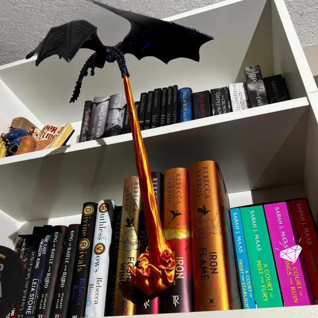 Fire Breathing Dragon Book Nook – 3D Print Bookshelf Decor – Fantasy ...