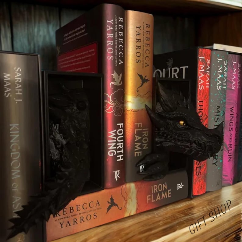 3D Printed Dragon Book Nook | Fantasy Bookshelf Decor | Mythical ...