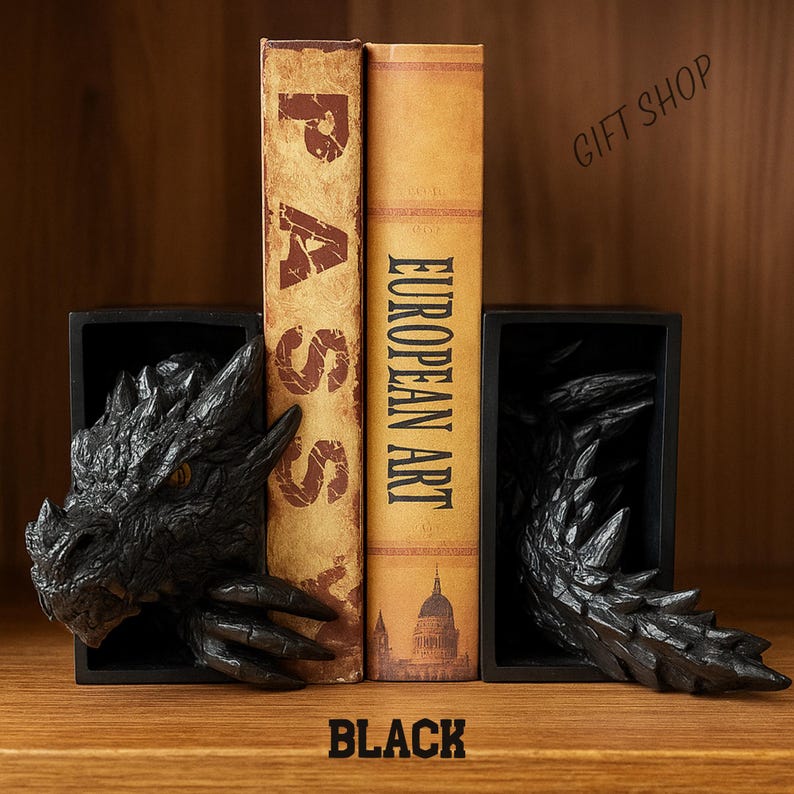 3D Printed Dragon Book Nook | Fantasy Bookshelf Decor | Mythical ...
