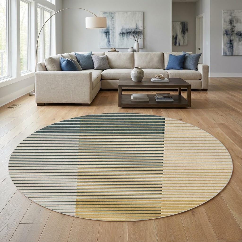 Mid Century Modern Round Rug, Geometric Japandi Circle Area Rug ...