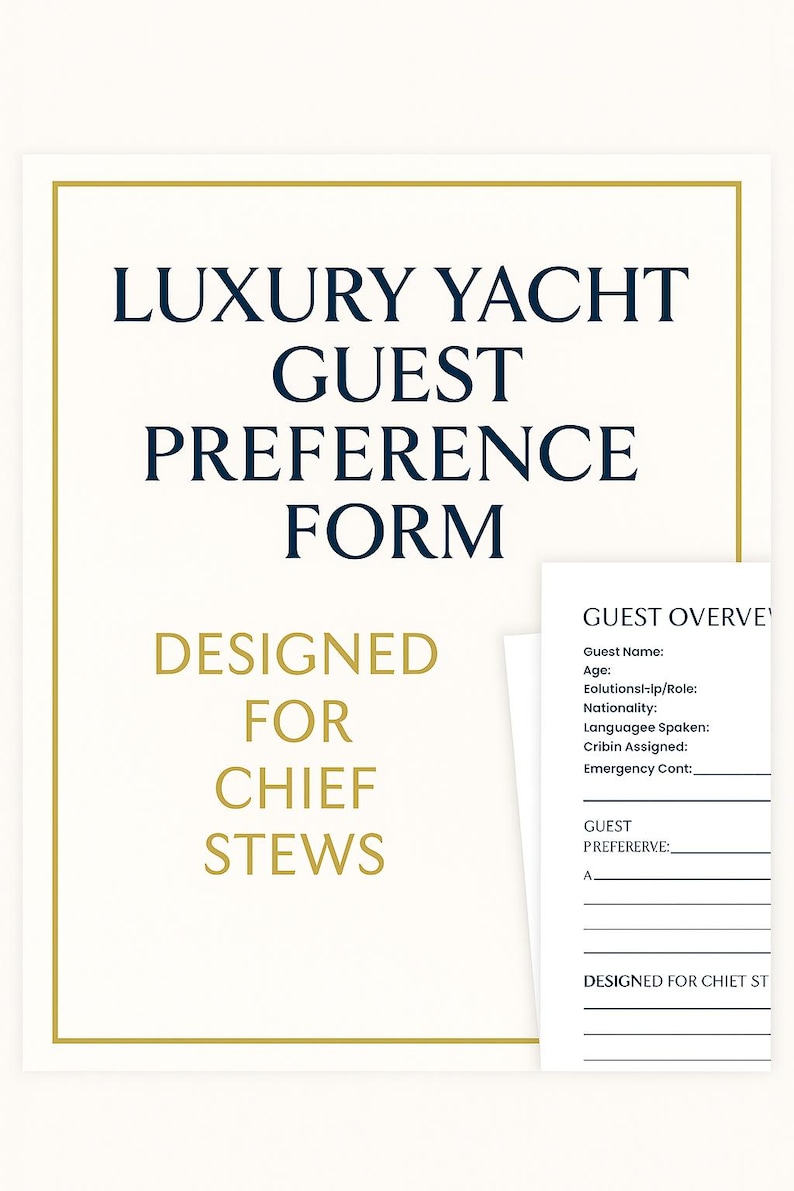 Luxury Yacht Guest Preference Form | PDF + DOCX | Charter Guest Info ...