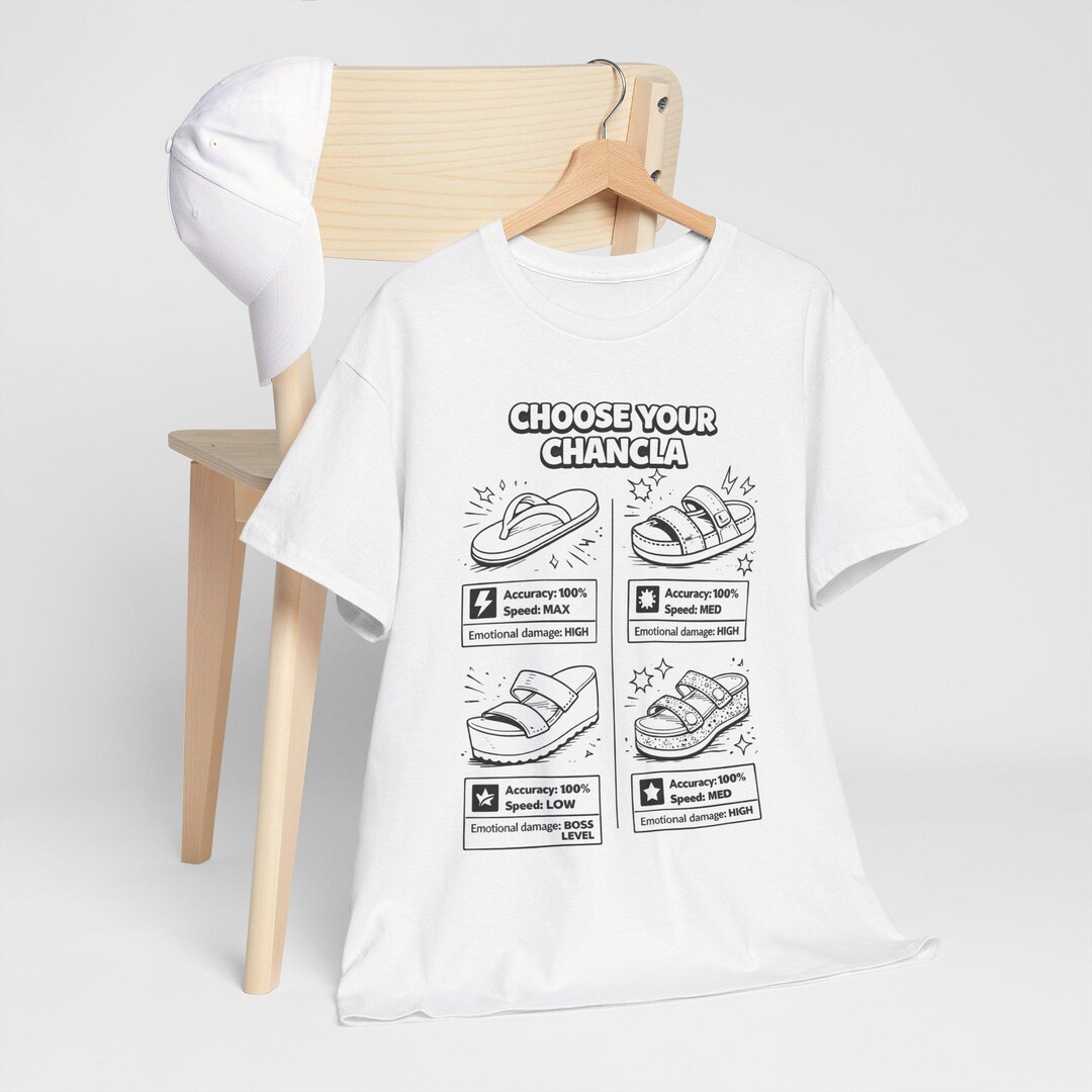 Choose Your Chancla T-shirt | Retro Selection Panel, Funny Slipper ...