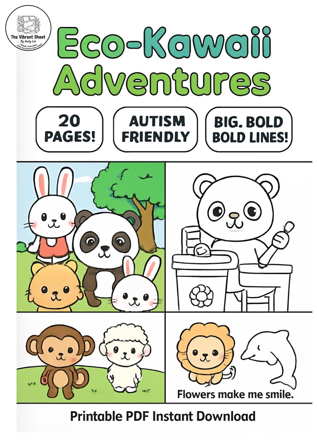 Environmental Coloring Book for Kids Animals Care for the Earth Nature ...