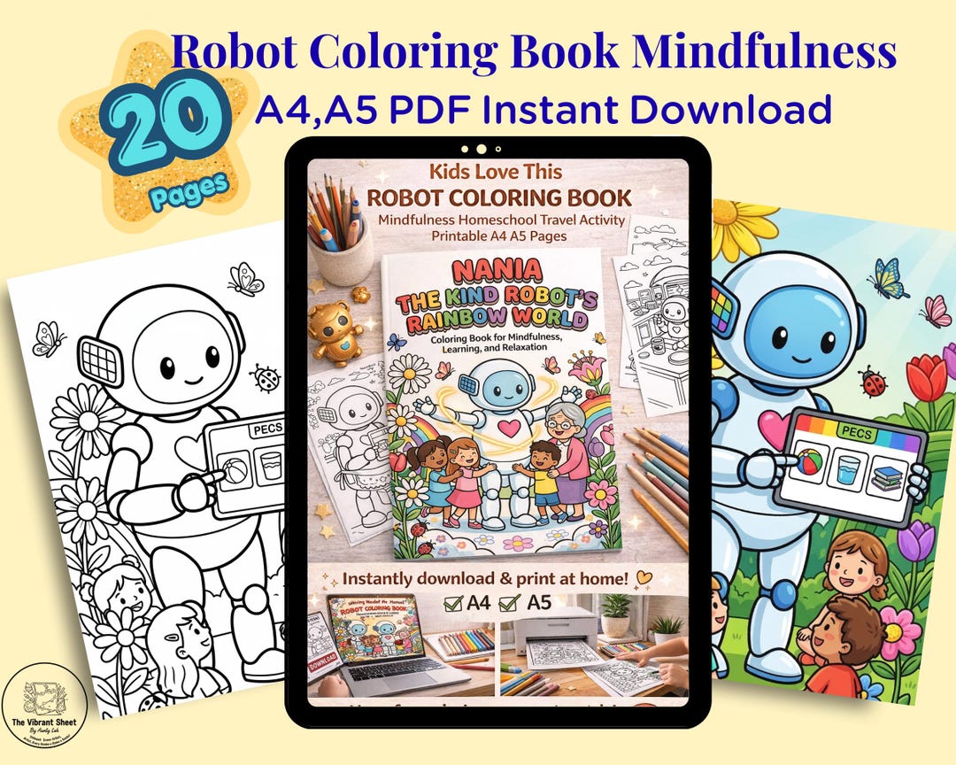 Kids Love This Robot Coloring Book Mindfulness Homeschool Travel ...