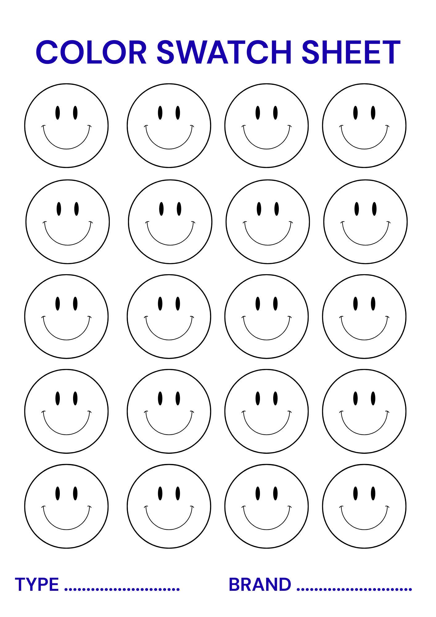 Printable Color Swatch Workbook, Systematic Shading Practice Sheets for ...