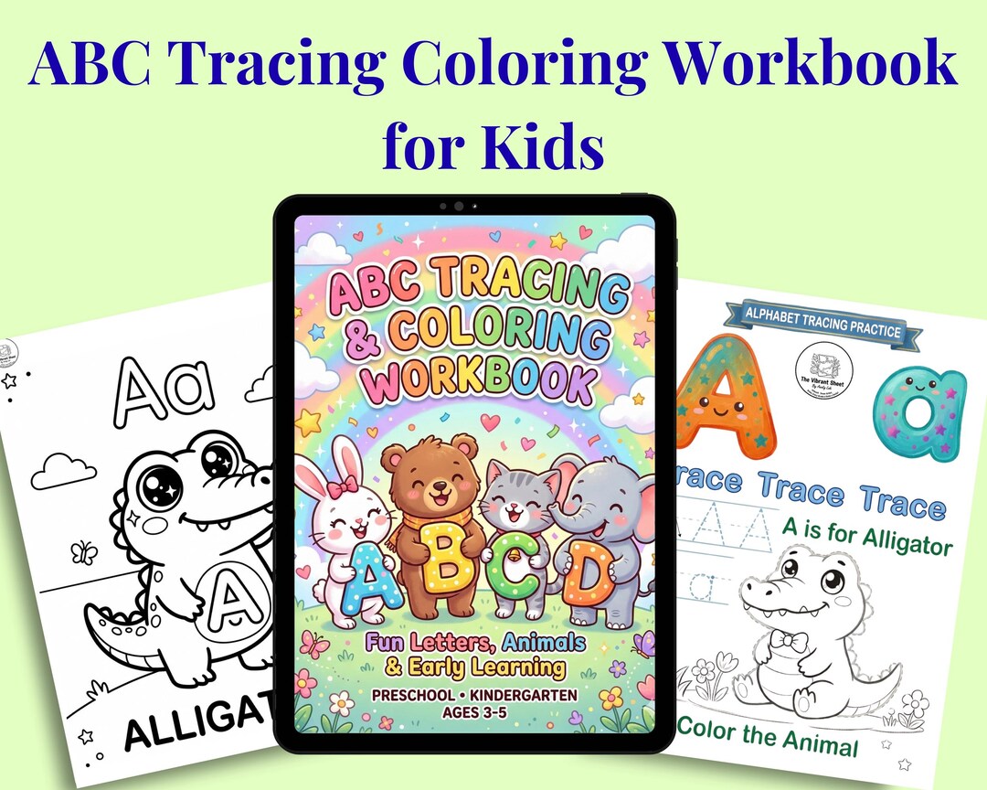 ABC Tracing Coloring Workbook for Kids, Homeschool Preschool Alphabet ...