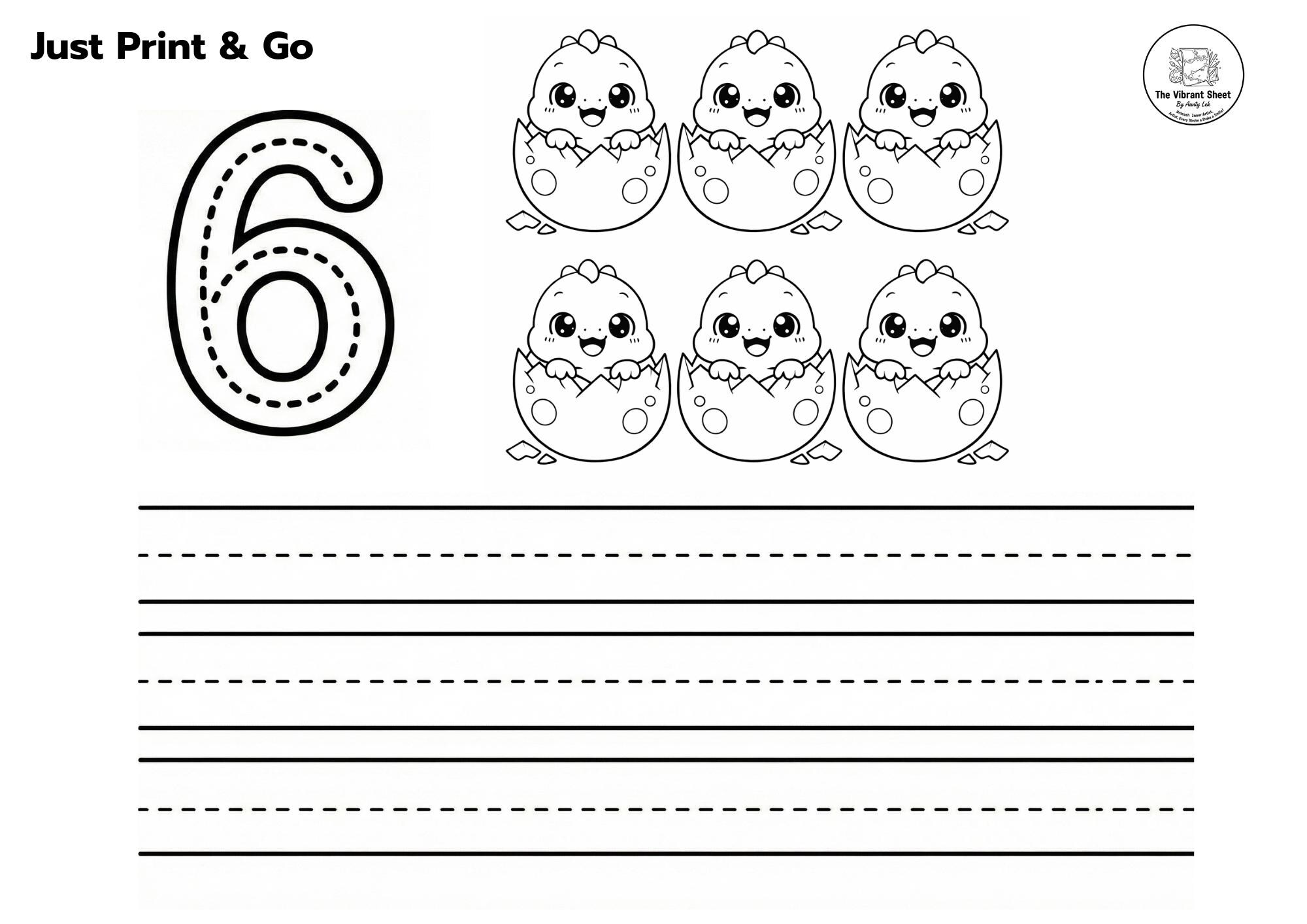 Dinosaur Egg Counting 1–10 Coloring Worksheets for Preschool Homeschool ...