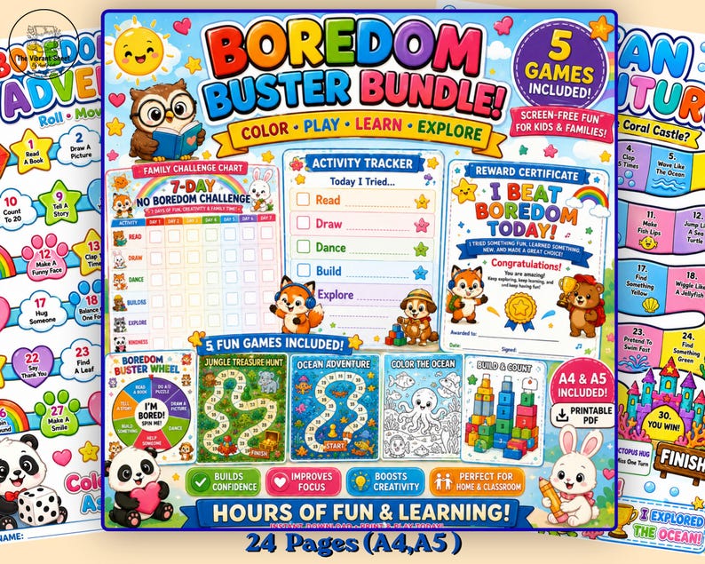 Boredom Buster Activity Bundle for Kids | Homeschool & Classroom ...